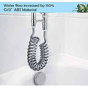 Bidet Spring Hose Flexible Shower Tube Anti-twist & Stretchable Up to 3 Meters for Water Plumbing Toilet Bidet Sprayer (G1/2”) HG498