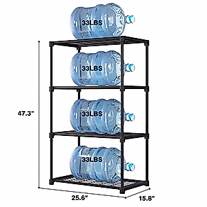 TABIGER 47.3" Storage Shelves Unit, Closet Wire Shelving for Storage with 4 Tier Metal DIY Stackable Shelves, Closet Shelving for Kitchen Bedroom Laundry Room Living Room, 25.6" W x 15.8" D x 47.3" H