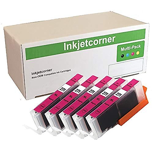 Inkjetcorner Compatible Ink Cartridge Replacement for CLI-271 CLI-271XL for use with MG5700 MG6800 MG6822 MG7720 TS5020 TS6020 TS8020 (Magenta, 5-Pack)
