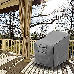 Vailge Patio Chair Covers, Lounge Deep Seat Cover, Heavy Duty and Waterproof Outdoor Lawn Patio Furniture Covers (4 Pack - Large, Grey)