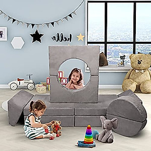 Betterhood Play Couch Sofa for Kids Imaginative Furniture Play Set for Creative Kids,Toddler to Teen Bedroom Furniture,Girls and Boys Playroom Sofa 8PCS