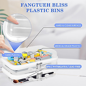 Zippered Hard Pouch, Clear Hard Shell Zipper Case, Clear Plastic Pouches Travel Bags for Kids, Storage for Building Blocks, Puzzles, Cosmetics, Small Items, Stationery Accessories, 4Pack