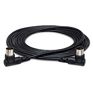 Hosa MID-303RR Right Angle 5-Pin DIN to Right Angle 5-Pin DIN MIDI Cable, 3 Feet Black, 1 Count (Pack of 1)