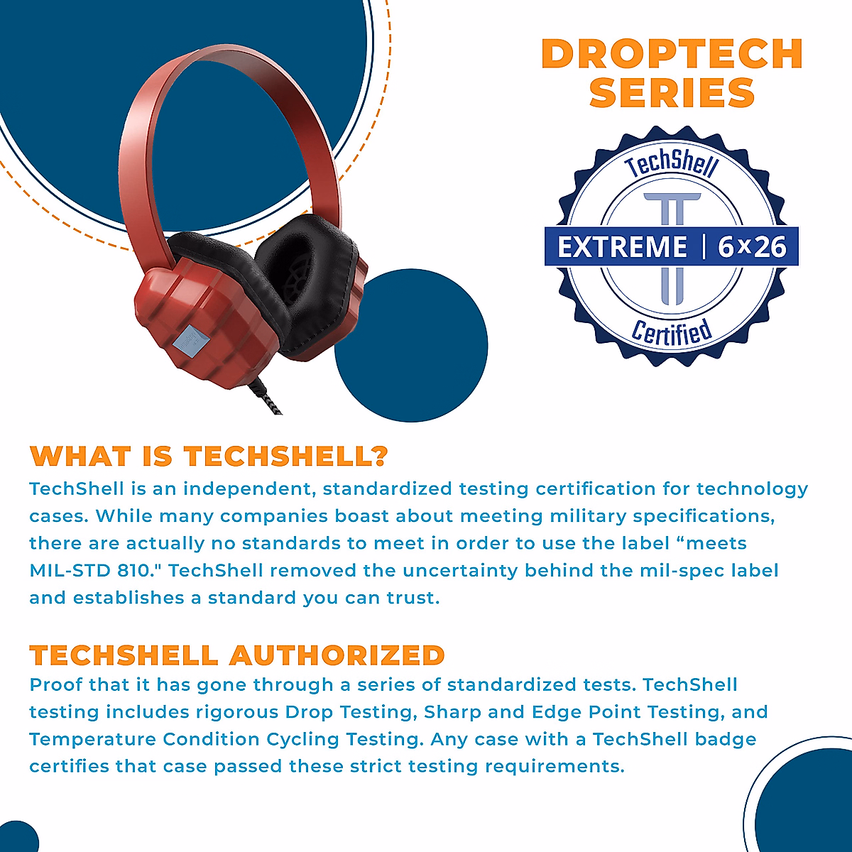 Gumdrop DropTech B1 On-Ear Headphone. Designed for K-12 Students, Teachers and Classrooms – Drop Tested, Rugged and Reliable for an Enhanced Educational Learning Experience. Color – Red