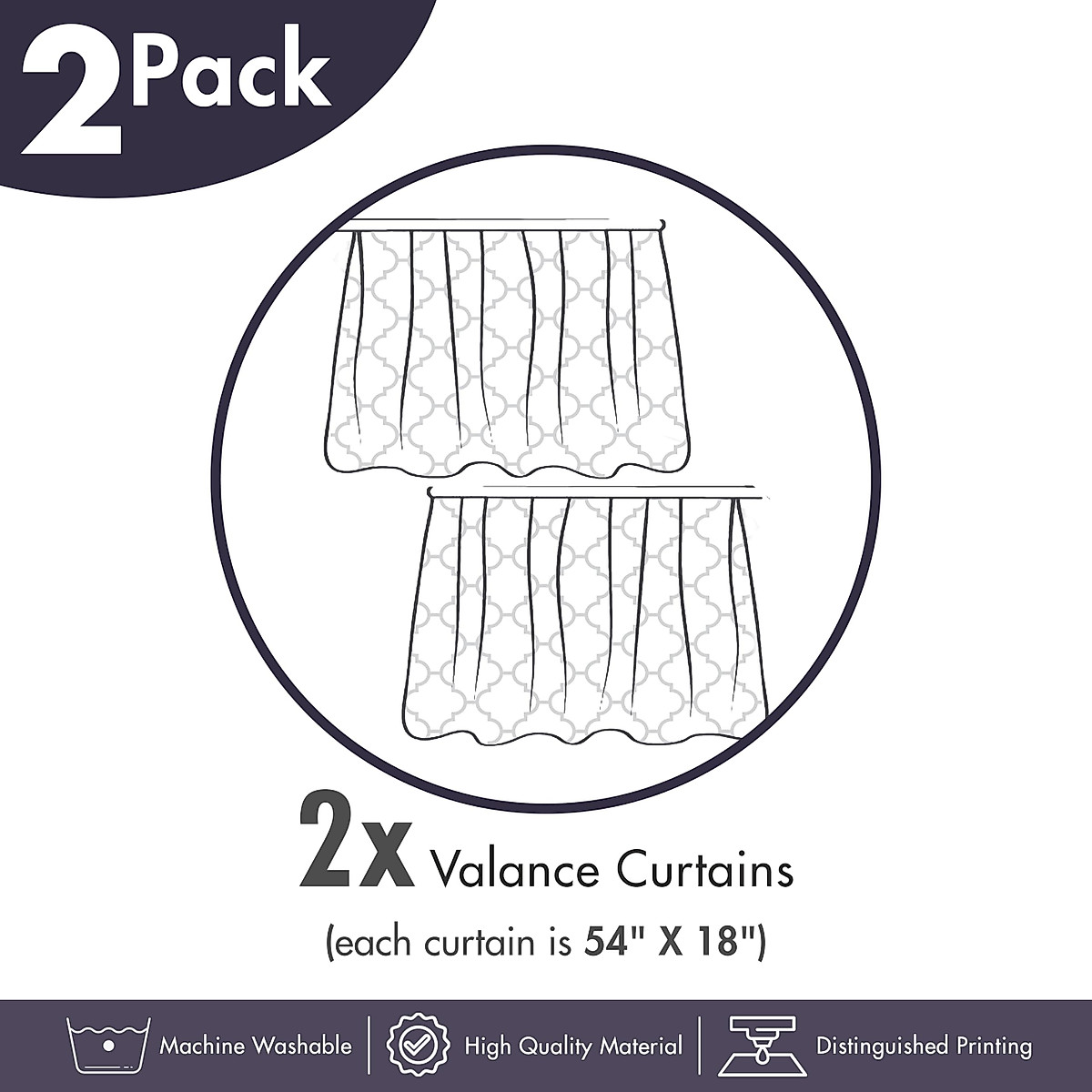 Ambesonne Colorful Window Valance Pack of 2, Modern Geometric Bohemian Paisley Details in Square Shaped Backdrop Pieces Art, Rod Pocket Curtain Valances for Kitchen Bedroom, 54" X 18", Blue Khaki