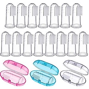 Boao 36 Pcs Baby Finger Toothbrushes with Storage Case Infant Toddlers Teeth Brushes Soft Silicone Baby Tongue Cleaners for Oral Cleaning Tooth Training Supplies