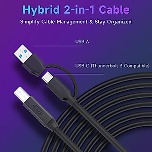 Powered USB Hub, RSHTECH RGB 7 Ports USB 3.0/USB C Hub with 14 Mode RGB LED Strip, Individual Touch Switches, 3.3ft Cable and 5V/4A Power Adapter, Aluminum Gaming USB Hub for PC and Laptop, RSH-518R