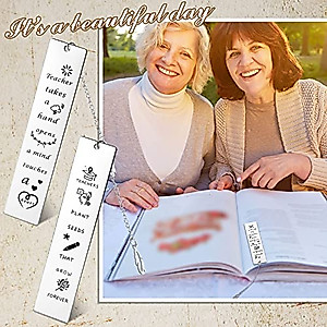 3 Pcs Bookmarks for Book Lovers Teacher Bookmark with Chain Graduation Appreciation Thank You Gifts for Teacher Gifts for Women Men Back to School End of Year Christmas Gift from Student(Star Style)