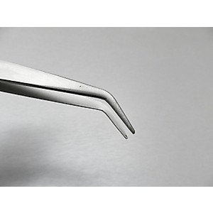 Tweezers Bent Tip Tweezer 45 Degree Bent Smooth Tips Jewelry Bead Hobby & Crafts 7" by JTS