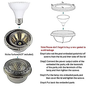 COOLWEST 120V LED Spa Lights Bulb 12W RGB Multi Color LED Spa Light with Remote for Most Spa Fixture Hot Tub Spa Inground Pool Bulb Replacement Bulb E26 Base