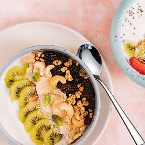 dearithe Soup Spoons, 6 pieces Stainless Steel Round Spoons Dinner Spoons, 6.65-Inch Silver