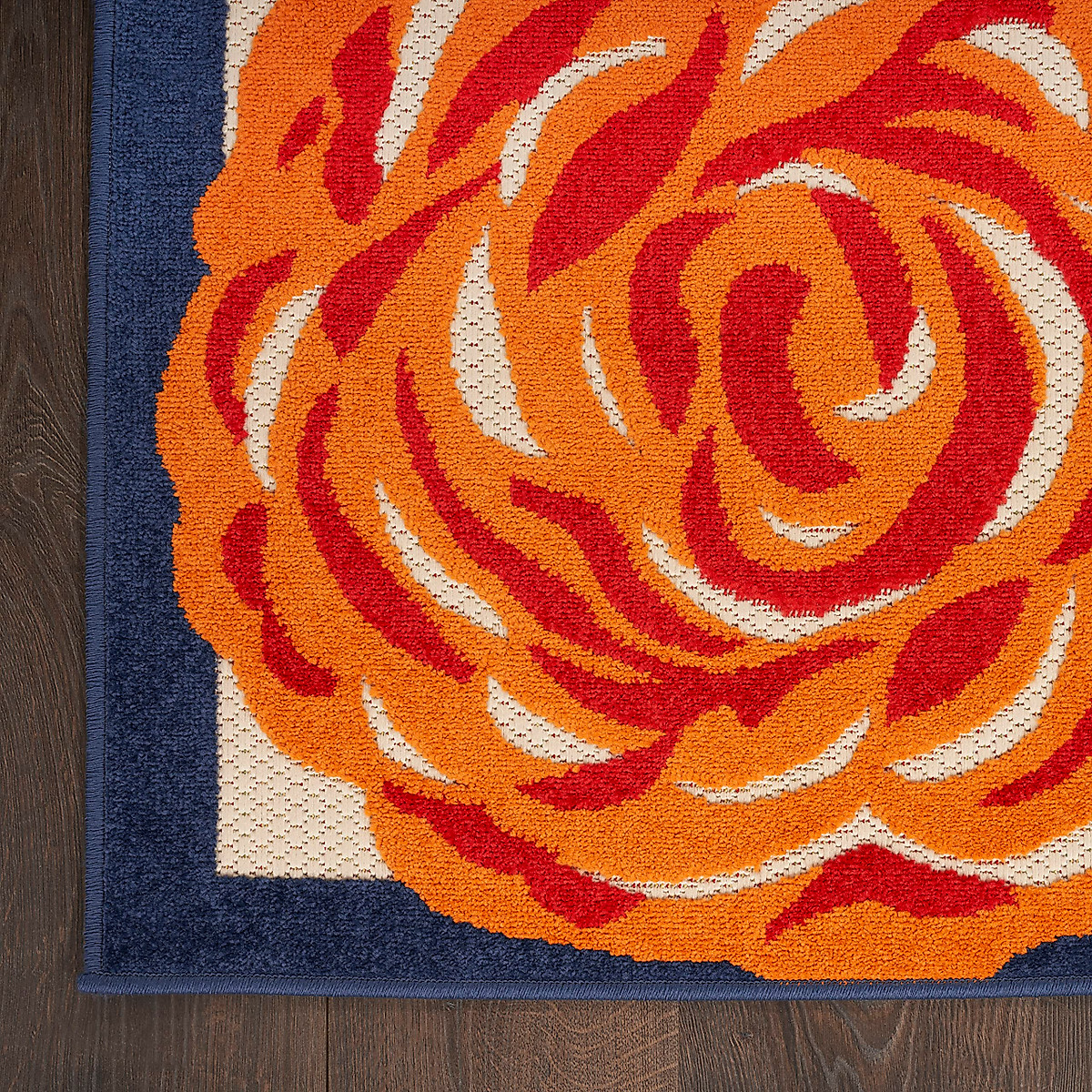 Nourison Aloha Indoor-Outdoor Modern Multicolor 3'6" x 5'6" Area Rug, Easy Cleaning, Non Shedding, Bed Room, Living Room, Dining Room, Kitchen (4x6)