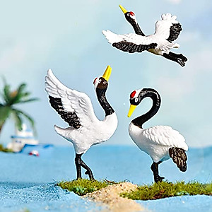 Alasum 3pcs Simulated Red-Crowned Crane Office Decore The Office Decor Micro Landscape Decorations Red-Crowned Crane Adornments Terrarium Decorations Cake Decorations Tropical Bird Figure
