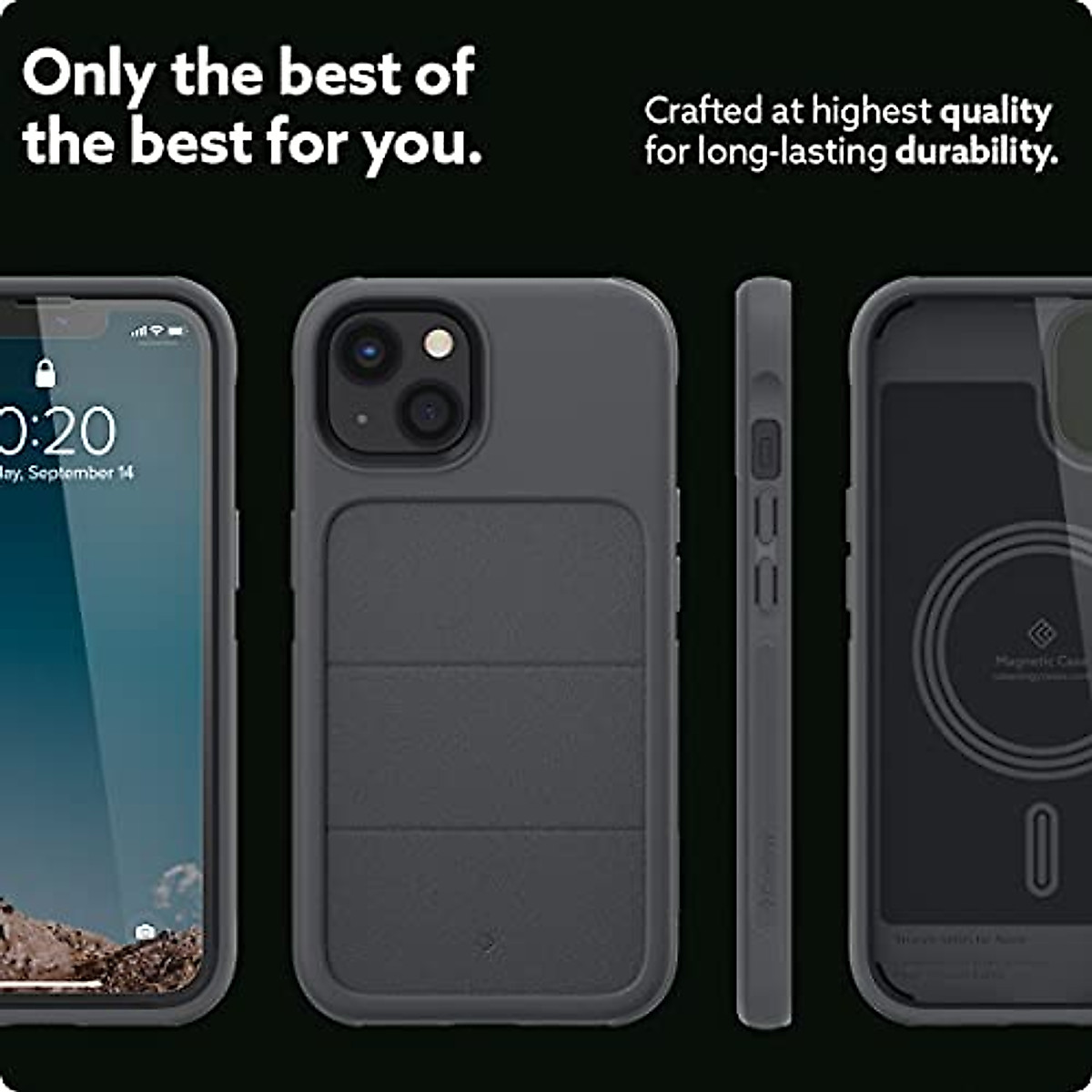 Caseology Stratum [Built-in Screen Protector & Magnet] Designed for Magsafe Compatible with iPhone 13 Case (2021) - Ash Gray