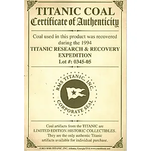 Titanic 3D Ship Model with Authentic Coal from RMS Titanic