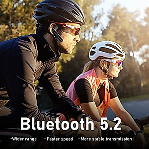 Mosonnytee Bluetooth earpiece Wireless Bluetooth earpiece for Cell Phone handsfree with Microphone 7-Hrs usageone, Single on Ear Headphones Trucker Bluetooth Phone earpiece Both Ear use (Blue)