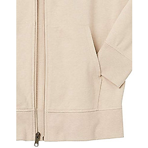 Amazon Essentials Men's Lightweight French Terry Full-Zip Hoodie, Oatmeal Heather, Large
