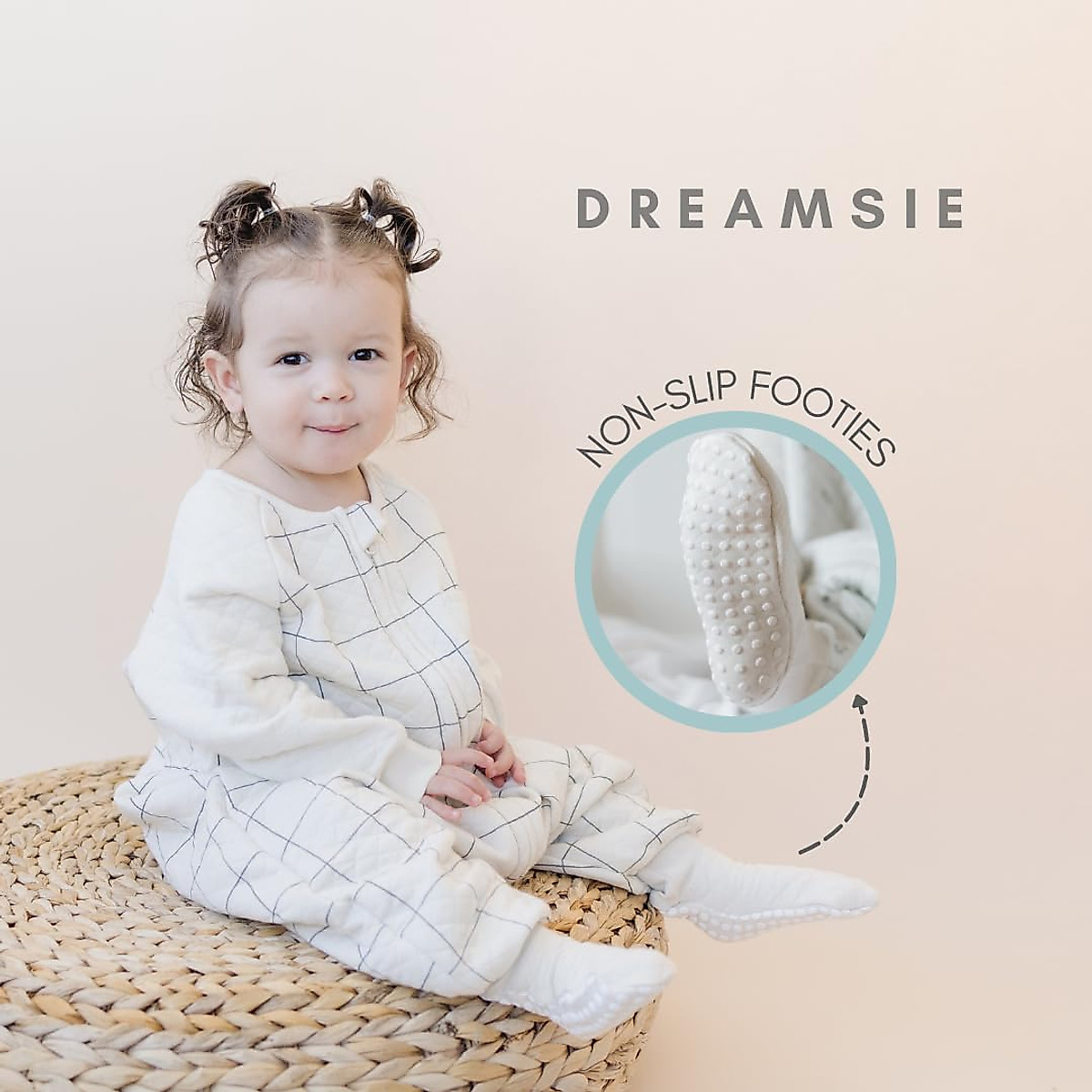 Tealbee Dreamsie: Toddler Sleep Sack with Long Sleeves and Footies 2T-3T - 0.8 TOG Summer Baby Wearable Blanket for Walkers - Rayon made from Bamboo, Organic Cotton Sleep Bag Feet Cover - Checkered