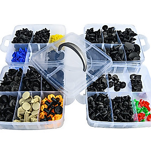 GOOACC 860Pcs Car Push Retainer Clips & Auto Fasteners Assortment -26 Most Popular Sizes Nylon Bumper Fender Rivets with 10 Cable Ties and Fasteners Remover for Toyota GM Ford Honda Chevy