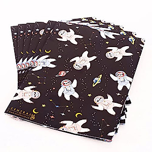 CENTRAL 23 - Birthday Wrapping Paper - 6 Gift Wrap Sheets - Navy Space Theme - Sloths - Men Women - Recyclable