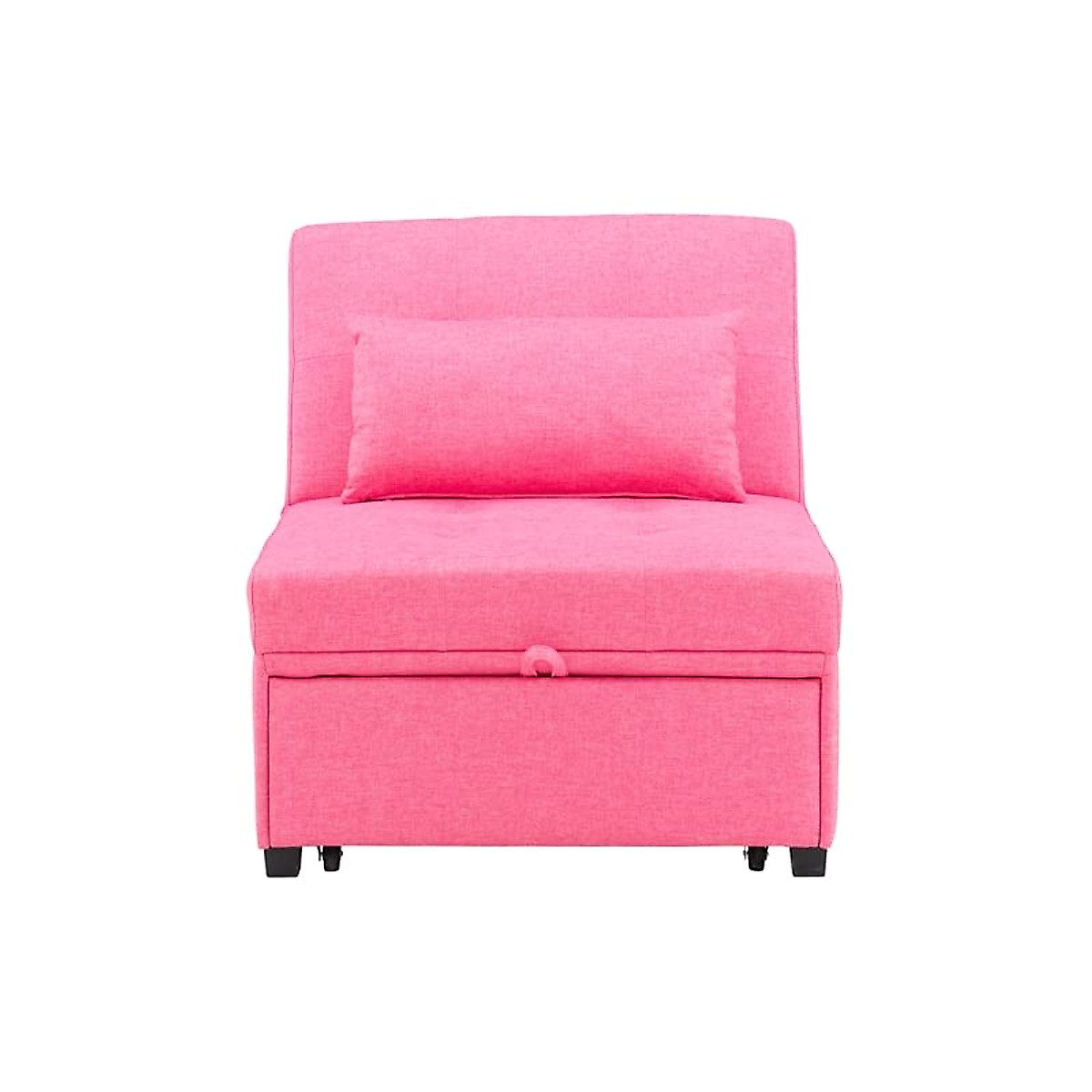 Powell Furniture Linon Boone Upholstered Convertible Sofa Bed in Hot Pink