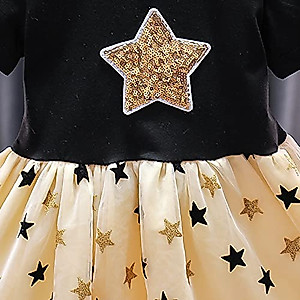 Kulywon Baby Kids Patterns Girls Sleeve Summer Dress Casual Short Girls Dress&Skirt Toddler Girls Dress (Black, 18-24 Months)