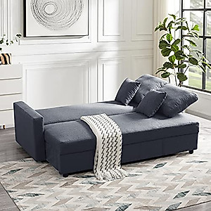 NicBex Convertible Sectional Sofas, 3 Seat Couch, Navy