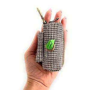 Pets Inn Dog Poop Bag Holder with Leash Attachment - Fits Any Dog Leash - Includes Free Roll of Dog Bag, burberry, Burberry Brown, 3.75,2,2