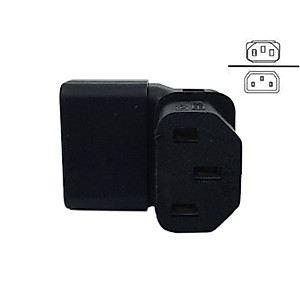 CERRXIAN Down Angle IEC 320 C14 3 Pin Male to C13 Female PDU PSU UPS Power Extension Adapter Receptacle for LCD LED TV Wall Mount