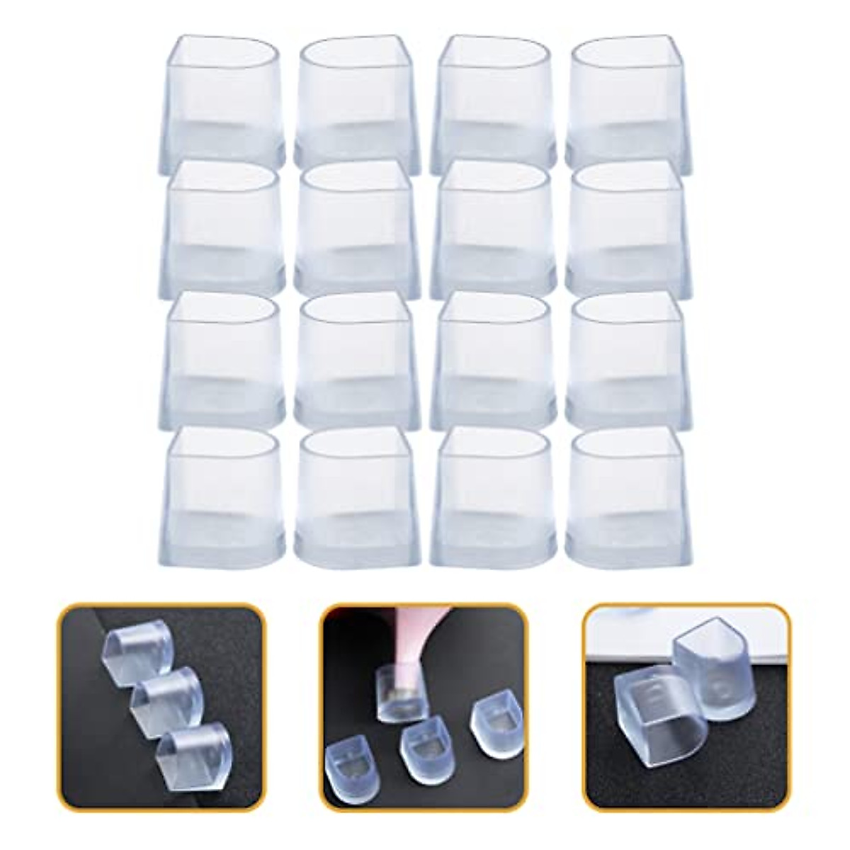 FOMIYES Chair Shoe Covers 16pcs High Heel Protectors PVC Clear Heel Repair Caps Covers Latin Dance Heel Stoppers for Wedding Grass Gravel Wetlands Outdoor Events M High Heel Clear Heels