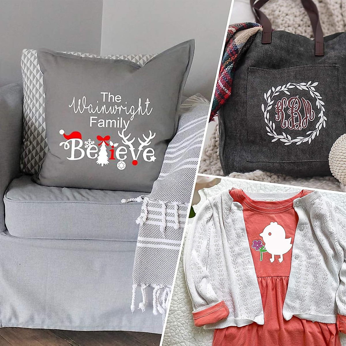 Dysania White HTV Heat Transfer Vinyl Bundle- 10 Pack 12"x12"Sheets HTV Vinyl, Pu Iron on Vinyl for T-Shirt,Easy to Cut & Weed for Heat Vinyl Design