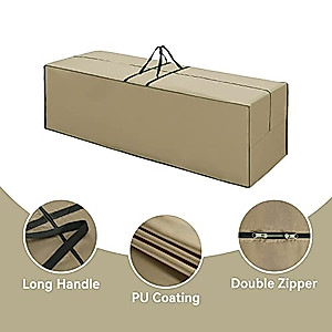 SORARA Rectangular Cushion Cover Storage Bag Outdoor Protective Zippered Patio Furniture Cover, Water Resistant, Oversized, 79''L x 30''W x 24''H, Brown