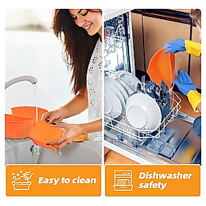 Silicone Crock pot Liner Fit 6-7 Quart Oval Slow Cooker Reusable Leakproof Easy Clean Cooking Bags Divider Dishwasher Safe (Orange)