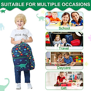 RAVUO Dinosaur Backpack, Water Resistant Cute Lightweight Small Backpack for Little Kids Boys Kindergarten Preschool Bookbag Toddler Backpack with Chest Strap