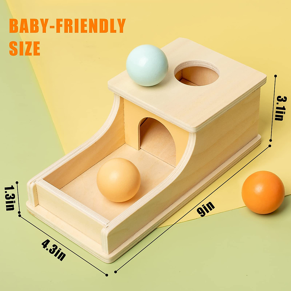 Busy edition Montessori Toys Object Permanence Box Wooden Ball Drop Baby Play for 6 Month 1 2 3 Year Old Toddlers Infant Early Age Toy
