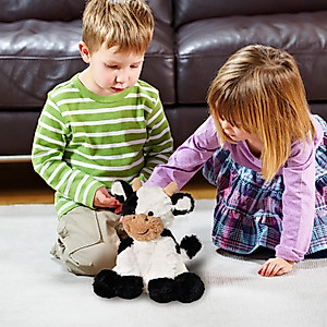 SpecialYou Dairy Cow Stuffed Animal Adorable Soft Plush Farm Animal Toy Great Birthday, White&Black, 11 inches (Lying Cow)