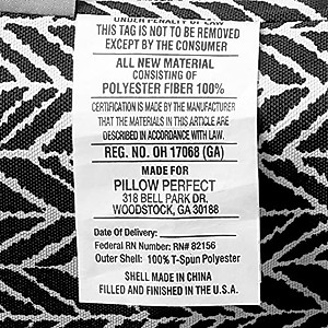 Pillow Perfect Outdoor/Indoor Herringbone Night Square Corner Chair Cushion, 36.5" x 18", Black