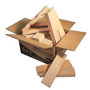 CONSDAN Wood Chips for Smoker, USA Grown Hickory Pizza Oven Wood, BBQ Cooking Natural Wood Chunks, Kiln Dried Firewood, Smoking Wood Chips, All Natural Barbecue Smoker Blocks for Smoking Meat (12 LBS)