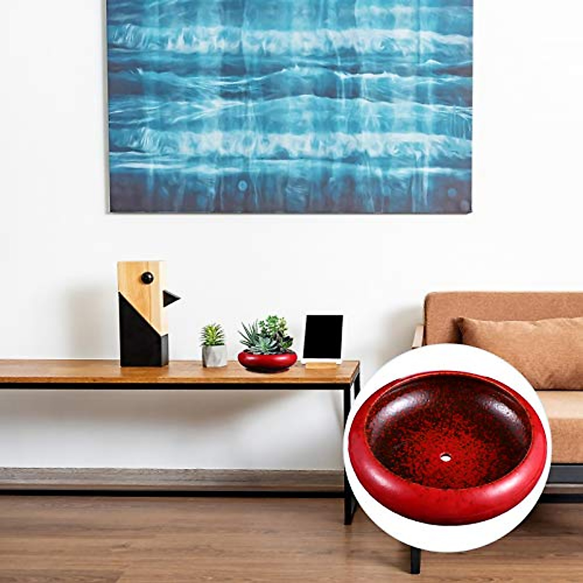 Funny Flower Pots Succulent Planters 1PC Retro Large Round Succulent Planter Pots Hydroponic Ceramic Vessel with Hole Bonsai Planter Bowl Plant Container Succulent Planter Bonsai Planter