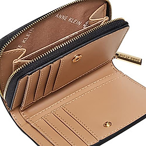 Anne Klein AK Small Colorblocked Wallet, Stone/Black
