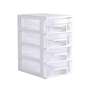 Gatuida Plastic Storage Drawers, Clear Desktop Drawer Storage Cabinet Storage Case Storage Box Multilayer Sundries Holder for Home School Office