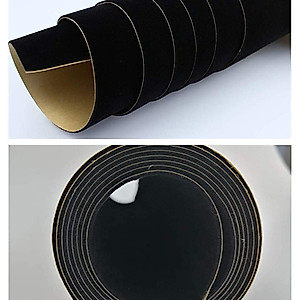 Self Adhesive Velvet Flock Contact Paper Roll Shelf Liner for Jewelry Drawer Craft Fabric 17.7" x 78.7", Soft Velvet Liner for Drawer DIY (Black)