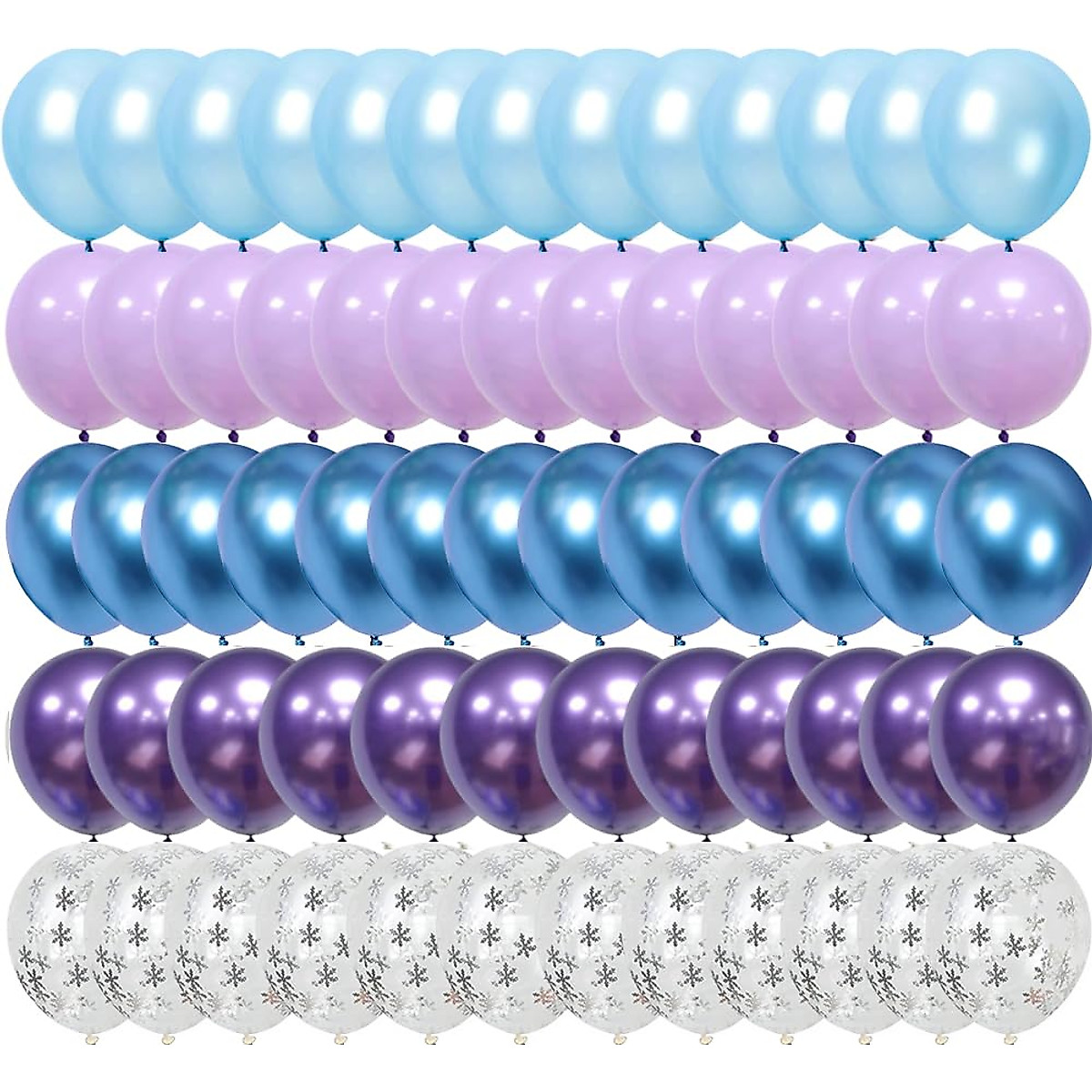 Frozen Balloons 12 Inch Purple Blue White Balloons for Girls Frozen Theme Party Supplies Ice Snow Theme Birthday Baby Shower Winter Party Decorations