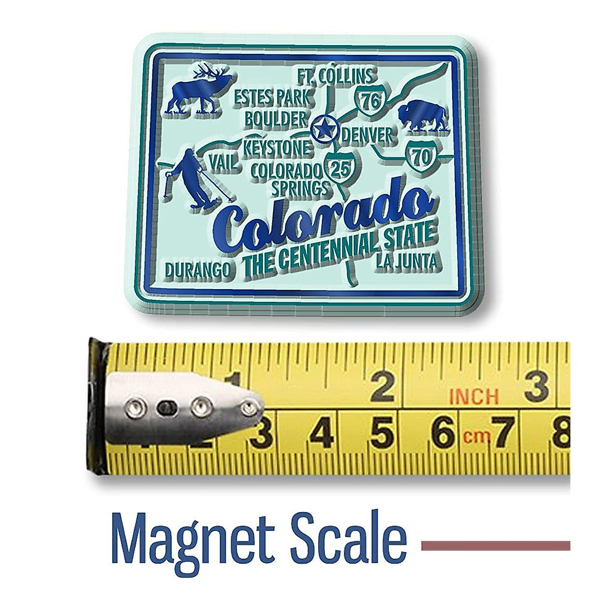 Colorado Premium State Magnet by Classic Magnets, 2.3" x 1.8", Collectible Souvenirs Made in The USA