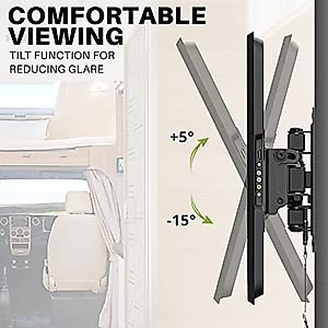 USX MOUNT Full Motion TV Wall Mount for Most 10-26 Inch LED, Flat Screen TVs Lockable RV Mount on Motor Home Camper Truck Marine Boat Trailer TV Mount up to 33 lbs VESA 100x100mm Easy One Step Lock