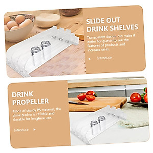 CAXUSD Bottle Sliding Organizer 1 Set Shelf Pusher White 35c Drinks Showcase Shop Drink Pusher Machine