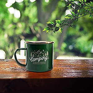 Roadmap Camping Gifts Camping Mugs Set of 2 Travel Holiday Enamel Coffee Cup 17OZ Big Capacity 304SS Golden Rim for Drinking Outdoor Couples Anniversary Wedding Christmas Valentines Day His and Hers