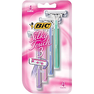 BIC Silky Touch 3 Disposable Shaver, Women, 4 Count