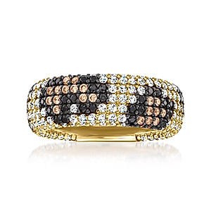 Ross-Simons 1.80 ct. t.w. Multicolored CZ Leopard-Print Ring in 18kt Gold Over Sterling. Size 7