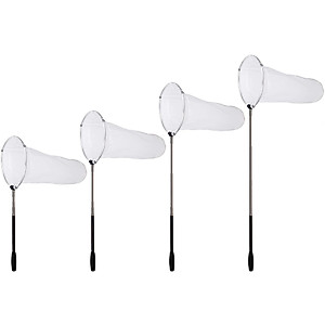 RESTCLOUD Insect and Butterfly Net with 12" Ring, 24" Net Depth, Handle Extends to 59 Inches (10" Ring, 48" Handle)